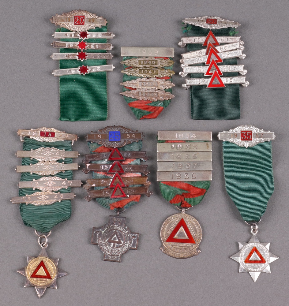 Two silver and enamel Safe Driving medals with 9 bars, | 24th September ...