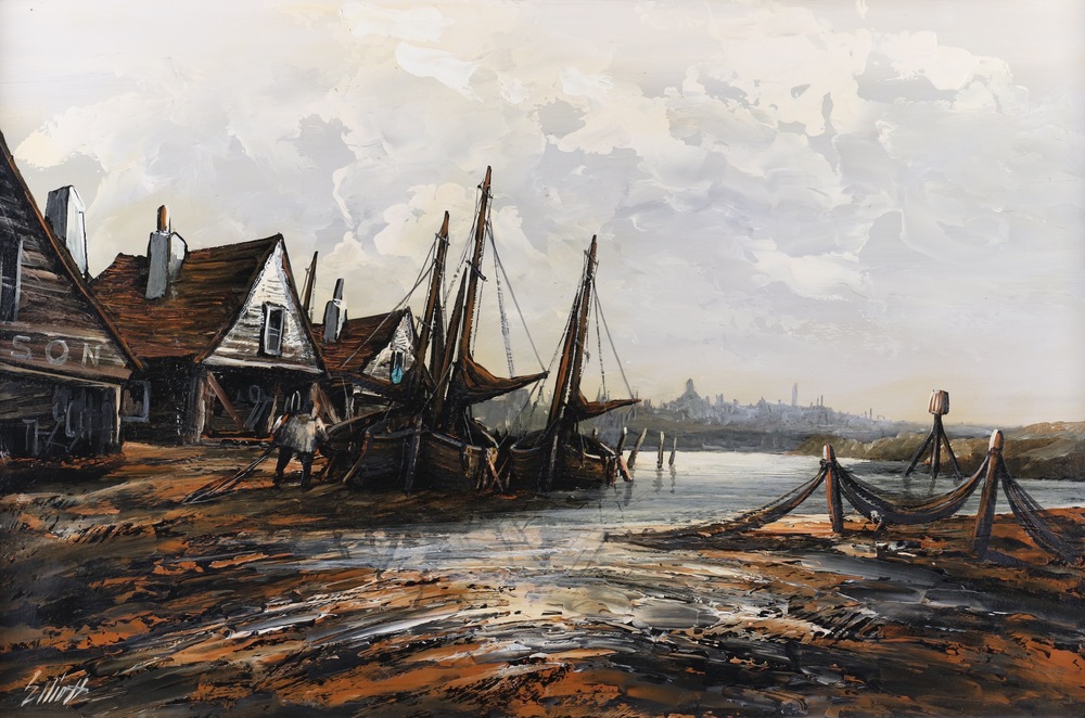 Edward Elliott (British, b.1918), Estuary Scene with | 24th September ...