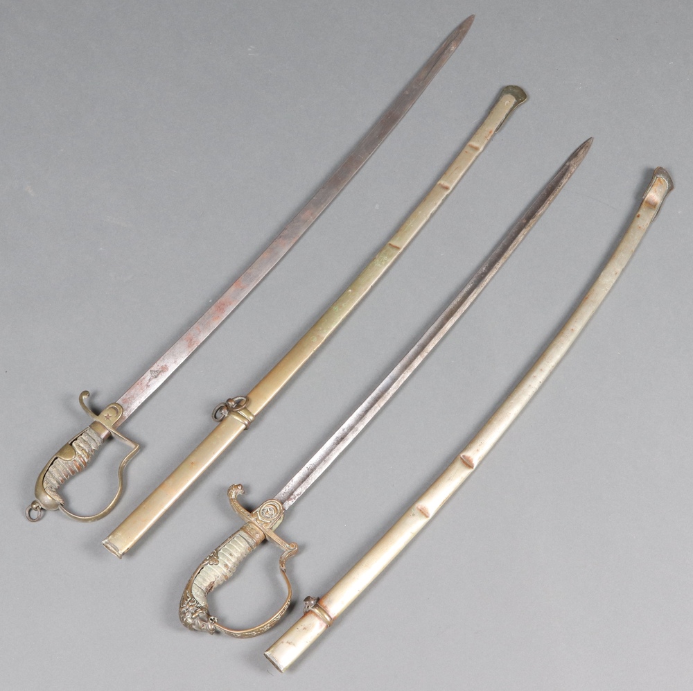 Two Turkish swords with 72cm curved blades, the gilt | 22nd October ...