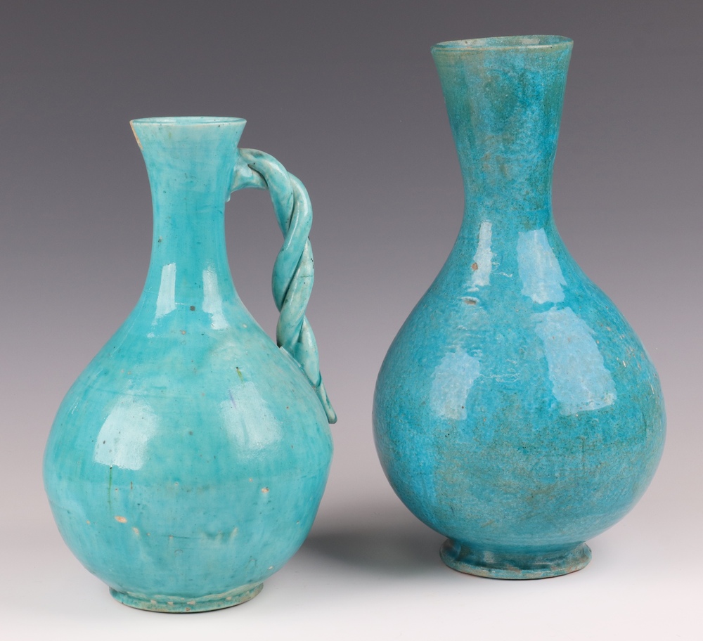 A Isnic style turquoise pottery club shaped jug 27cm | 28th January ...